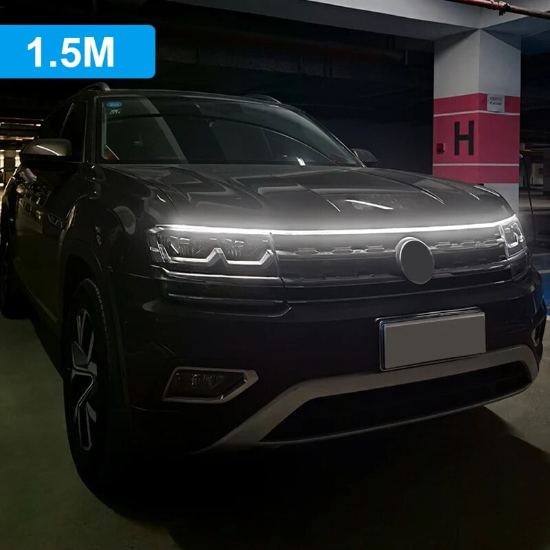 Dynamic Car LED Hood Light 12V Daytime Running Light Start-scan Engine ...