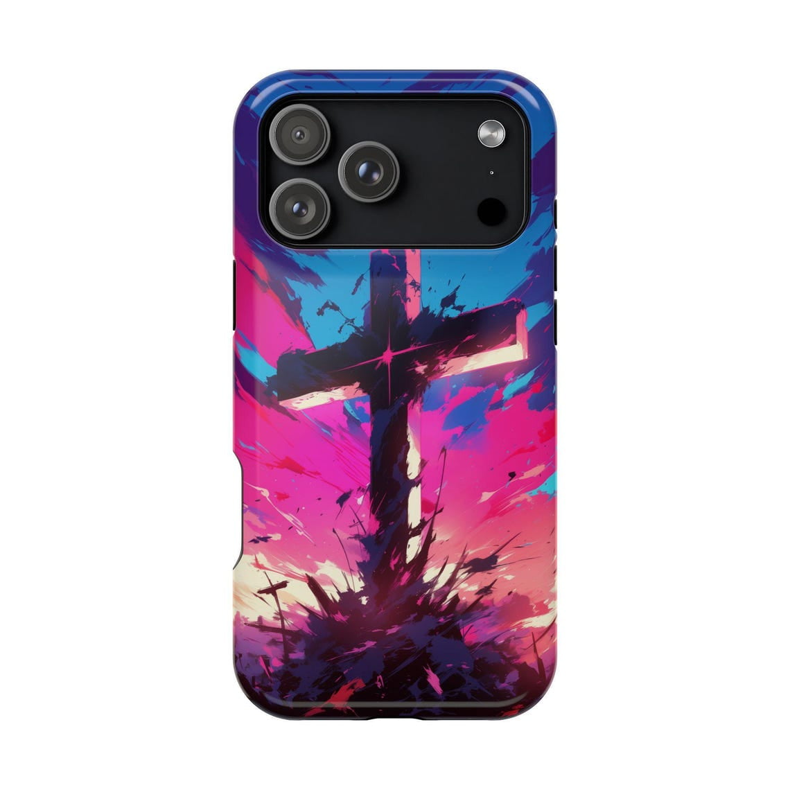 Dynamic Christian Cross Sunset Scenic Religious Landscape Phone Case ...
