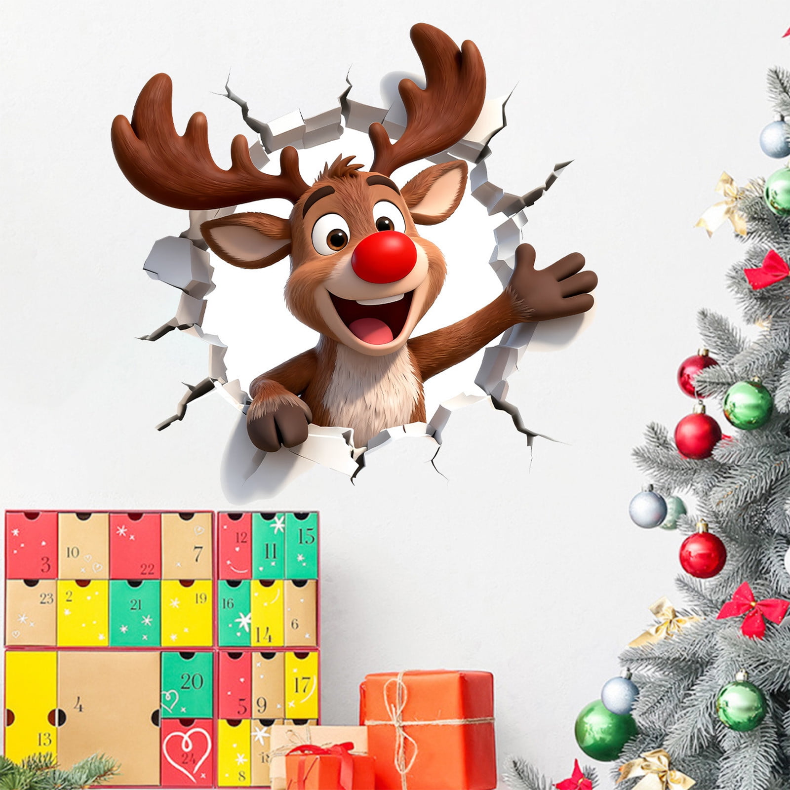 Dynamic Christmas Stickers Featuring Stereoscopic Designs for Festive ...