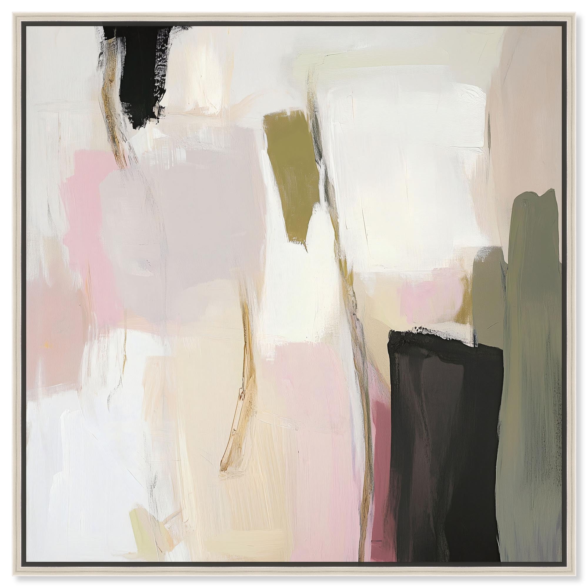 Dynamic Color I Canvas Neutral Abstract Art by Art Remedy, Silver Frame ...