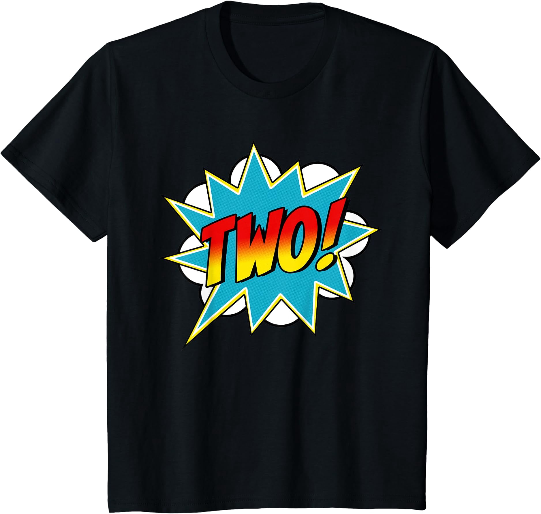 Dynamic Comic Style 'TWO!' T-Shirt for 2nd Birthday 2 Years Old ...