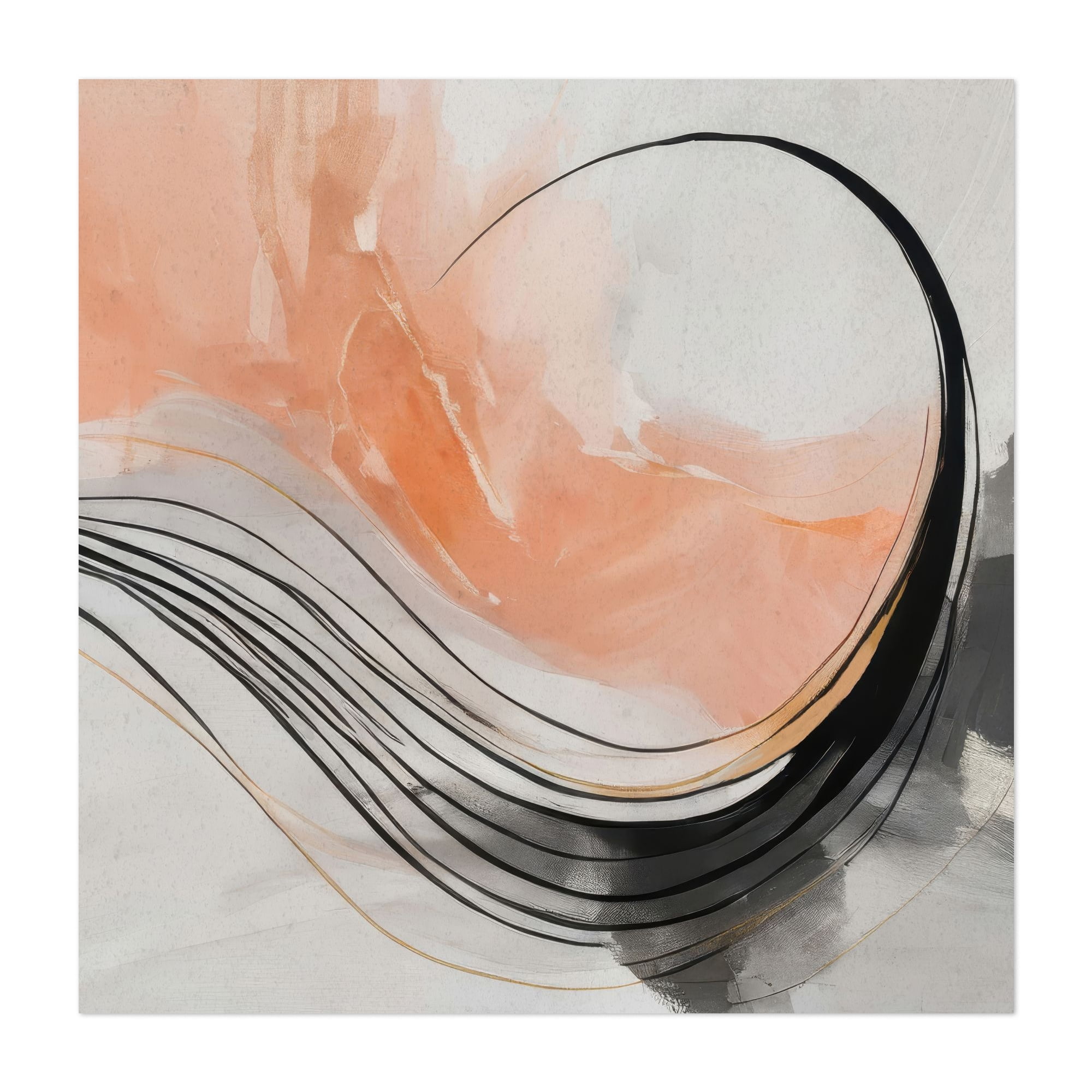Dynamic Curve - Digital Art Abstract Minimalist Modern Art Geometric ...