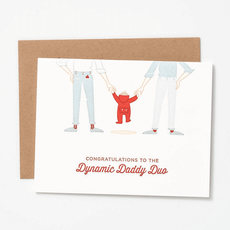 Dynamic Daddy Duo Greeting Card – Congratulations Card for New Dads ...