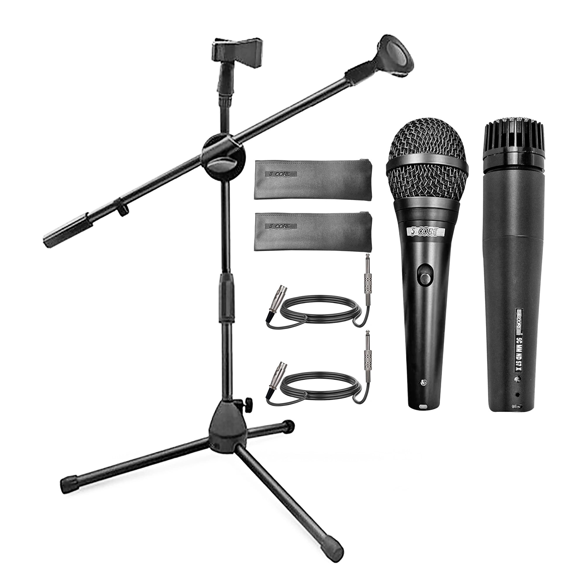 Dynamic Duet Combo: 5 Core Dual Microphone Stand + Premium Vocal ...
