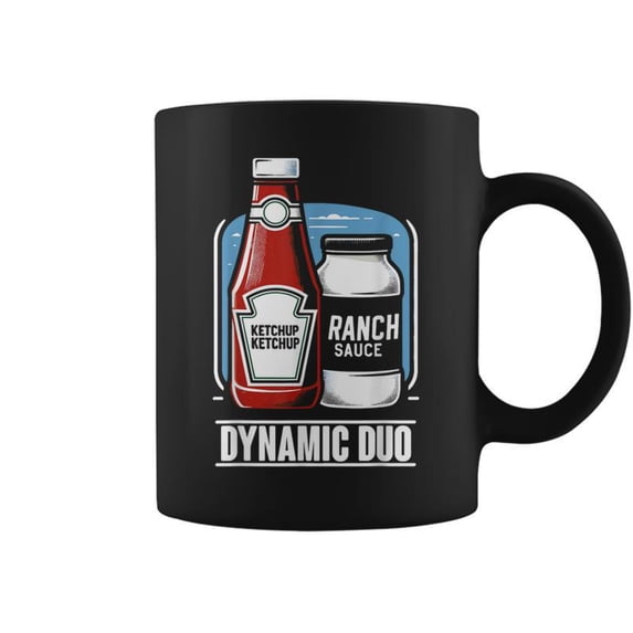 Dynamic Duo Ketchup Ranch Dressing Condiment Food Lover Coffee Mugs ...
