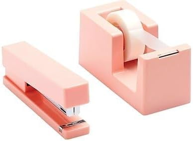 Dynamic Duo Stapler and Tape Dispenser Set - Blush, Staple Up to 20 ...