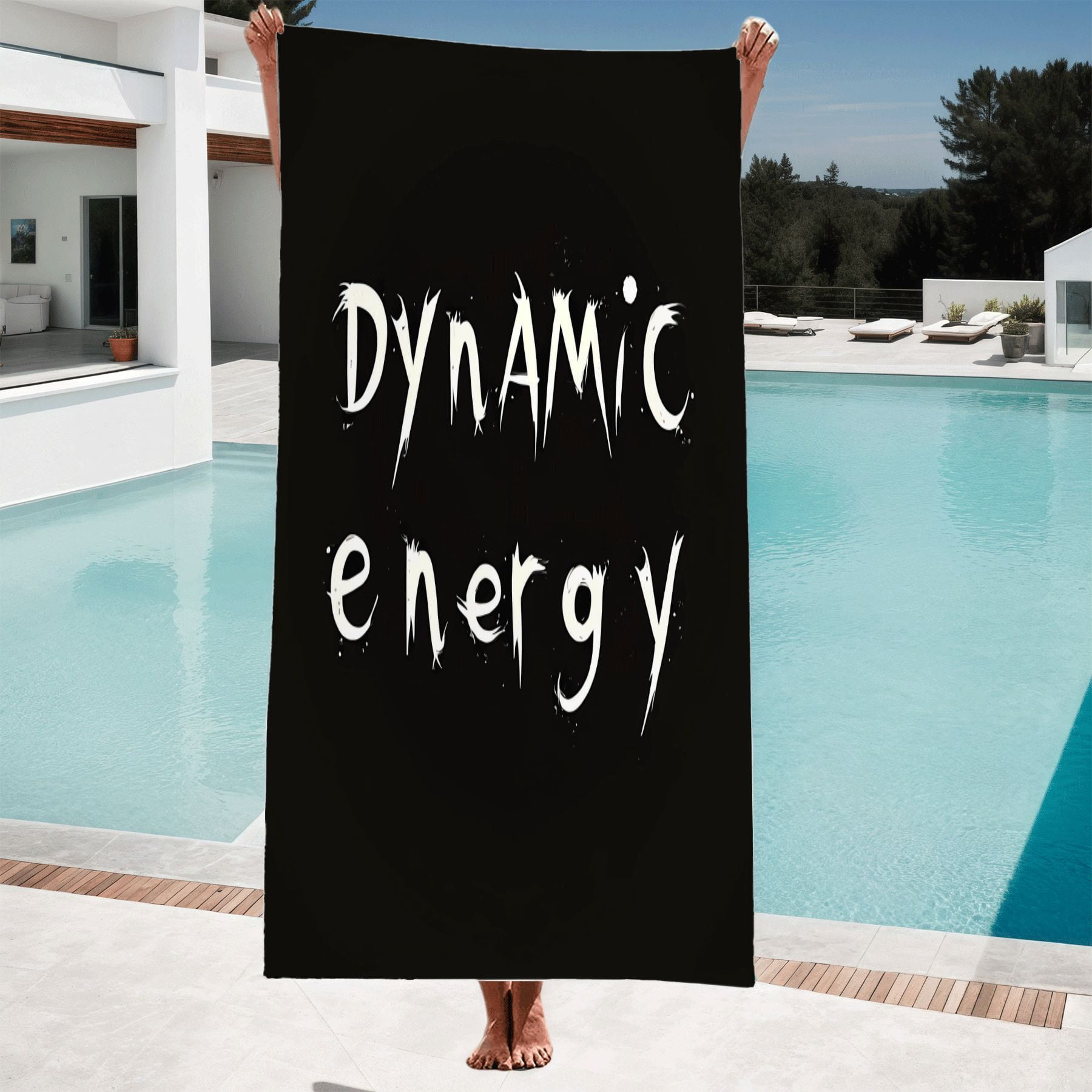 Dynamic Energy Pattern Beach Towel - Stylish Design for Pool Travel ...