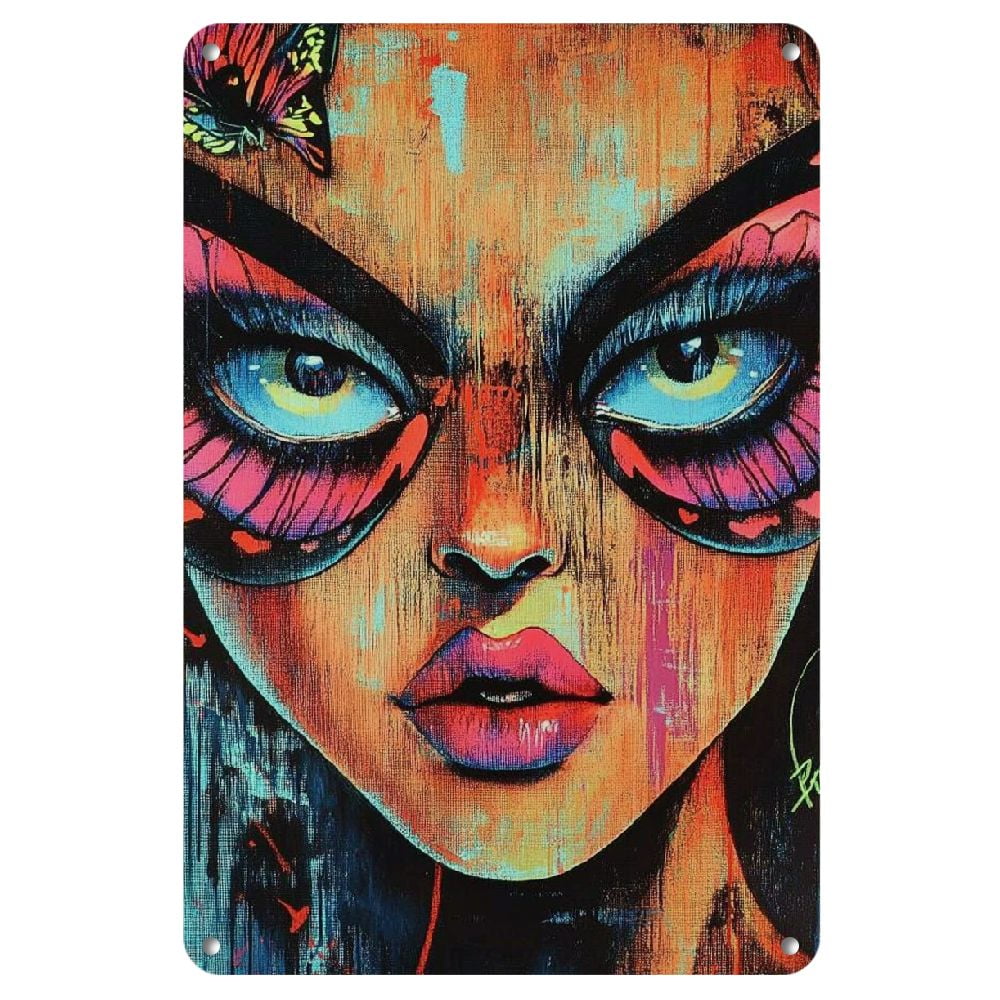 Dynamic Face Art Graffiti Iron Wall Art, 8" x 12" - Bold Human Features ...