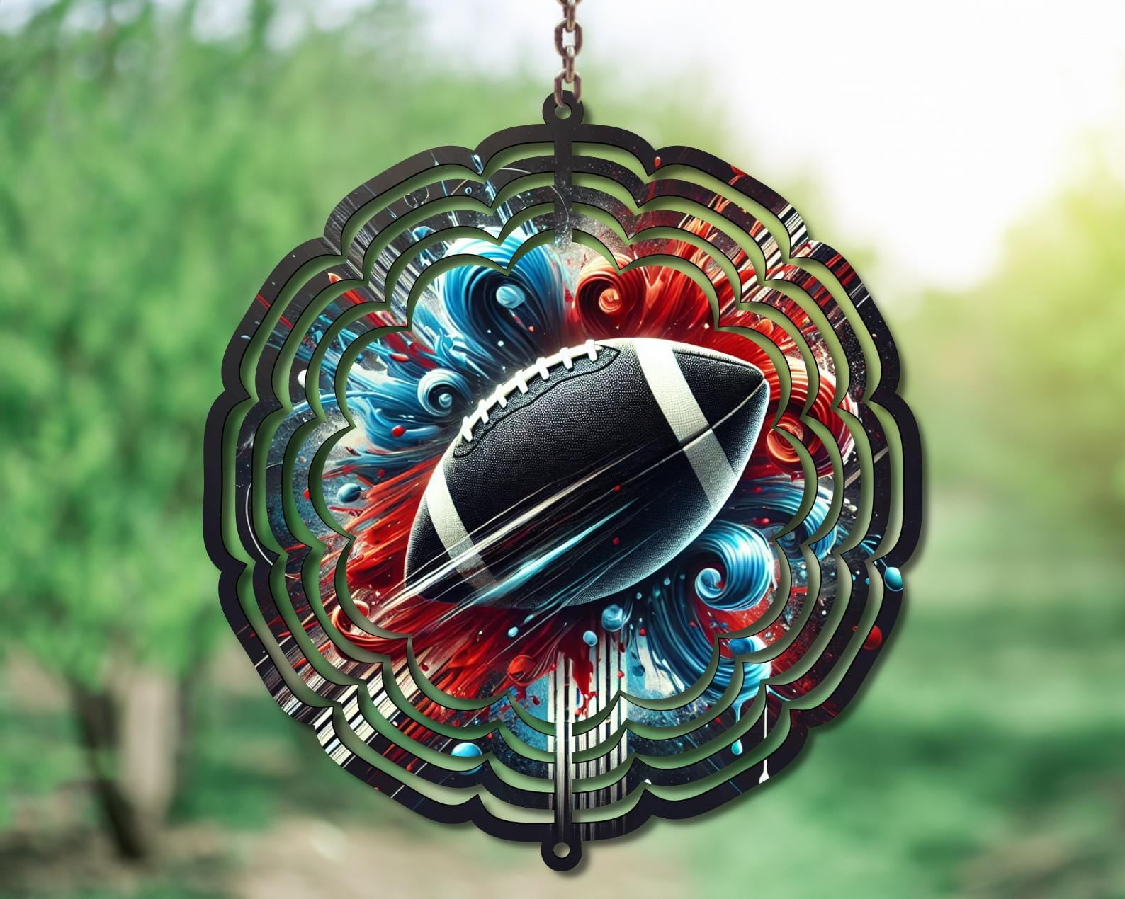 Dynamic Football 3D Wind Spinner Sports Decor Kinetic Yard Art ...