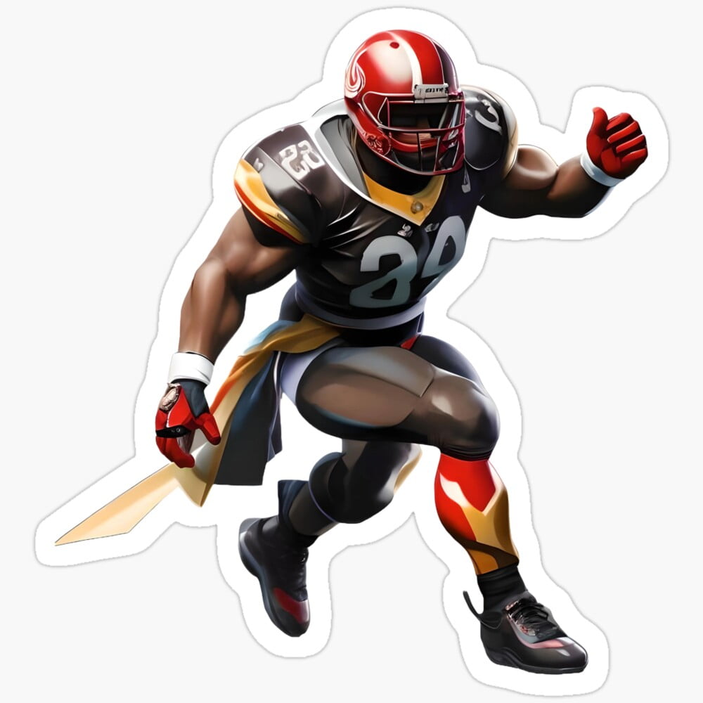 Dynamic Football Player #22, Vibrant Sports Art, Unique Athletic Design ...