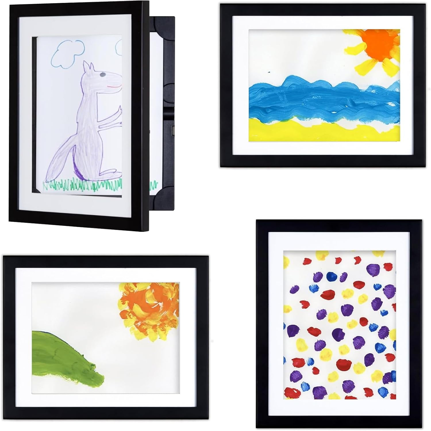 Dynamic Frames Gallery, Set of 4 Black Frames for 8.5x11 Artwork ...