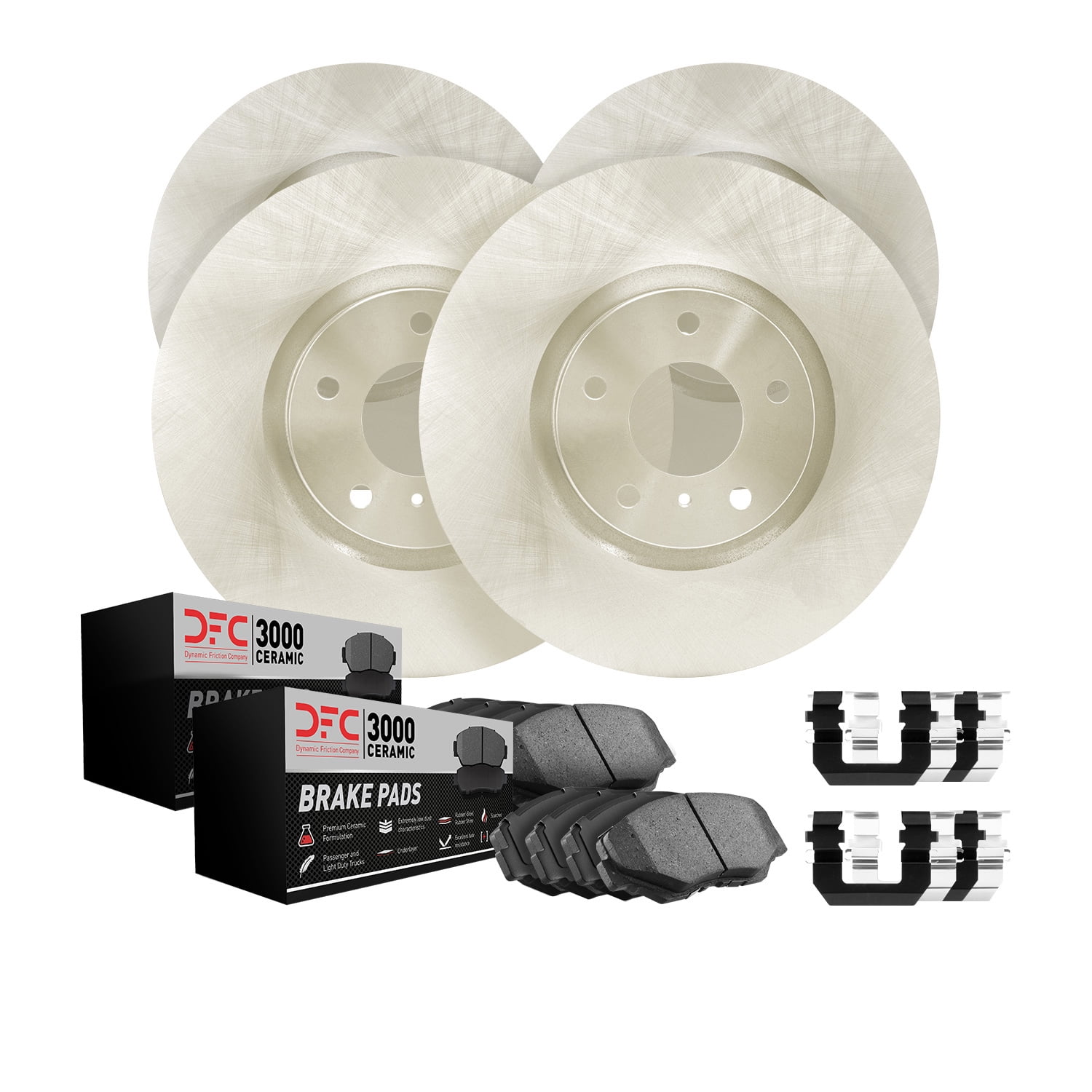 Dynamic Friction Company Front Rear Brake Rotors with 3000 Series ...
