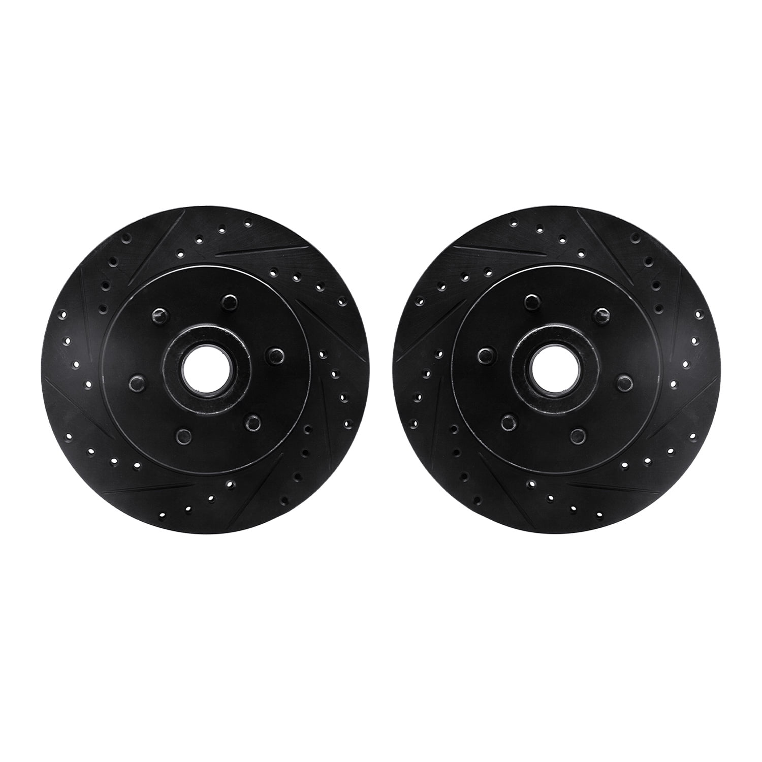 Dynamic Friction Company Front Brake Rotors-Drilled and Slotted-Black ...
