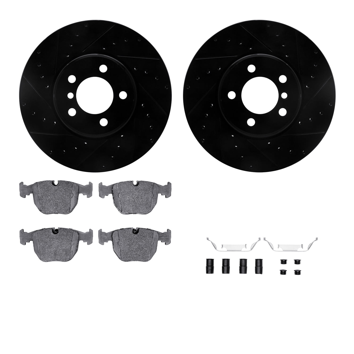 Dynamic Friction Company Front Brake Rotors-Drilled and Slotted-Black ...