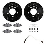 Dynamic Friction Company Front Brake Rotors-Drilled and Slotted-Black ...