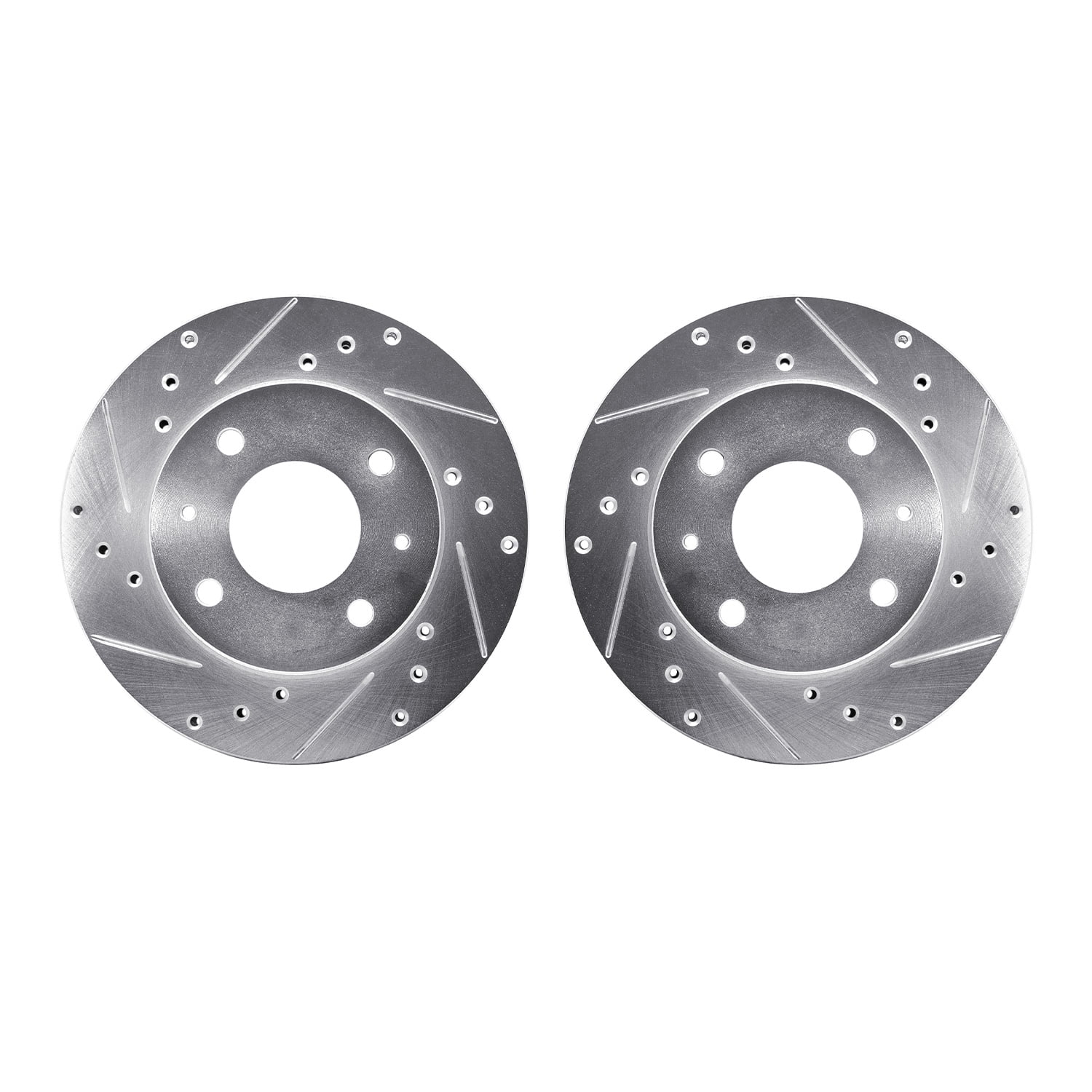 Dynamic Friction Company Front Brake Rotors-Drilled and Slotted-Silver ...