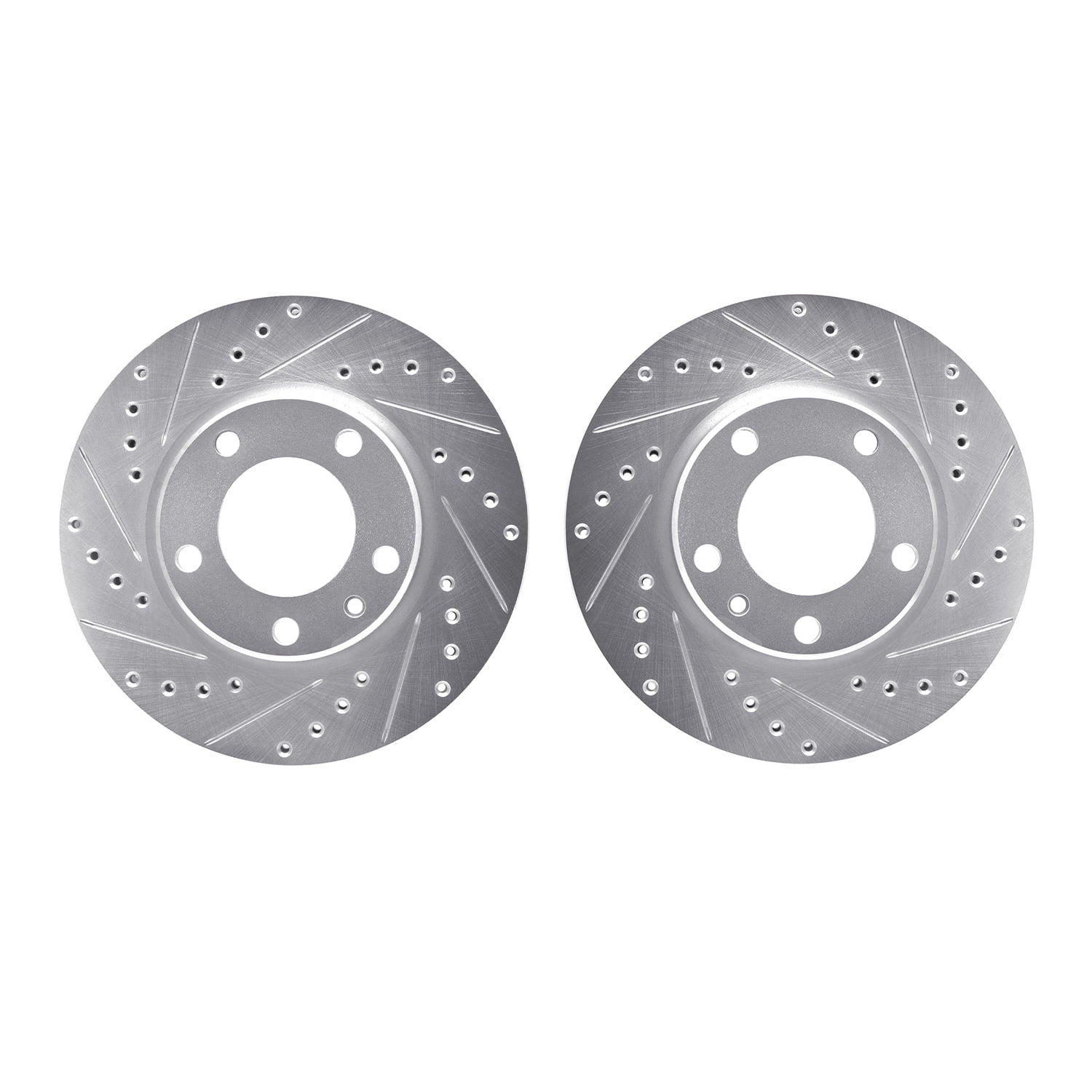 Dynamic Friction Company Front Brake Rotors-Drilled and Slotted-Silver ...