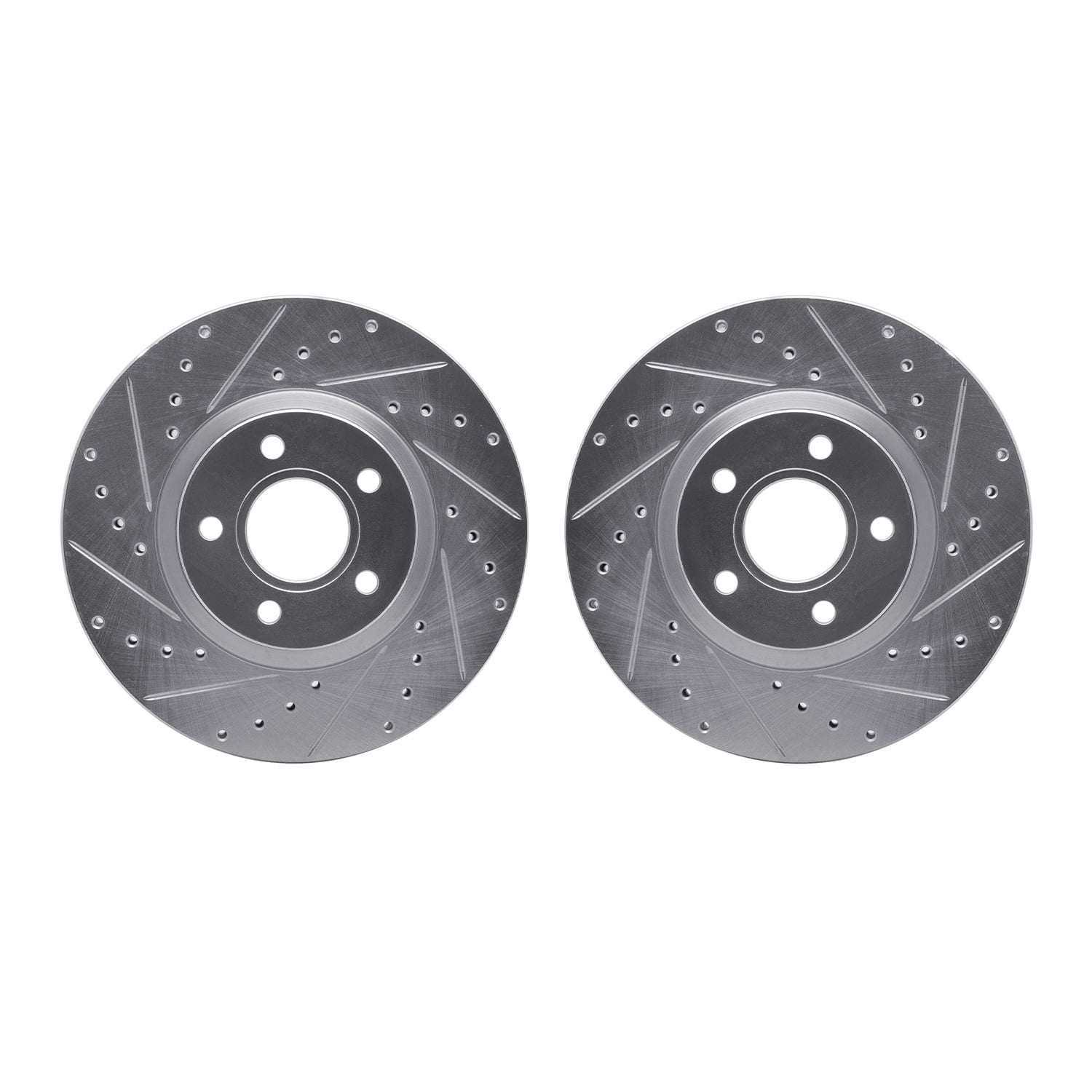 Dynamic Friction Company Front Brake Rotors-Drilled and Slotted-Silver ...