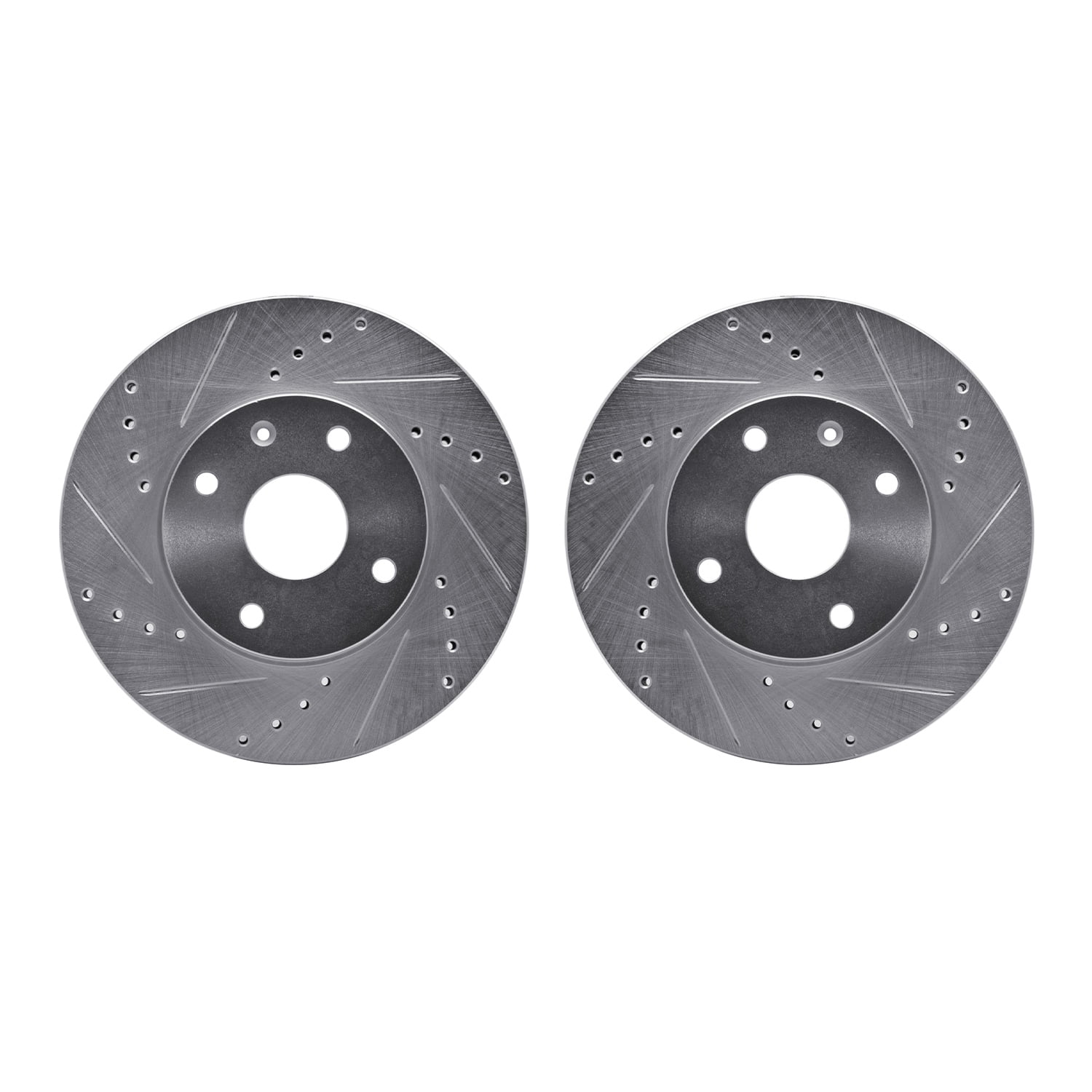 Dynamic Friction Company Front Brake Rotors Drilled and Slotted Silver ...