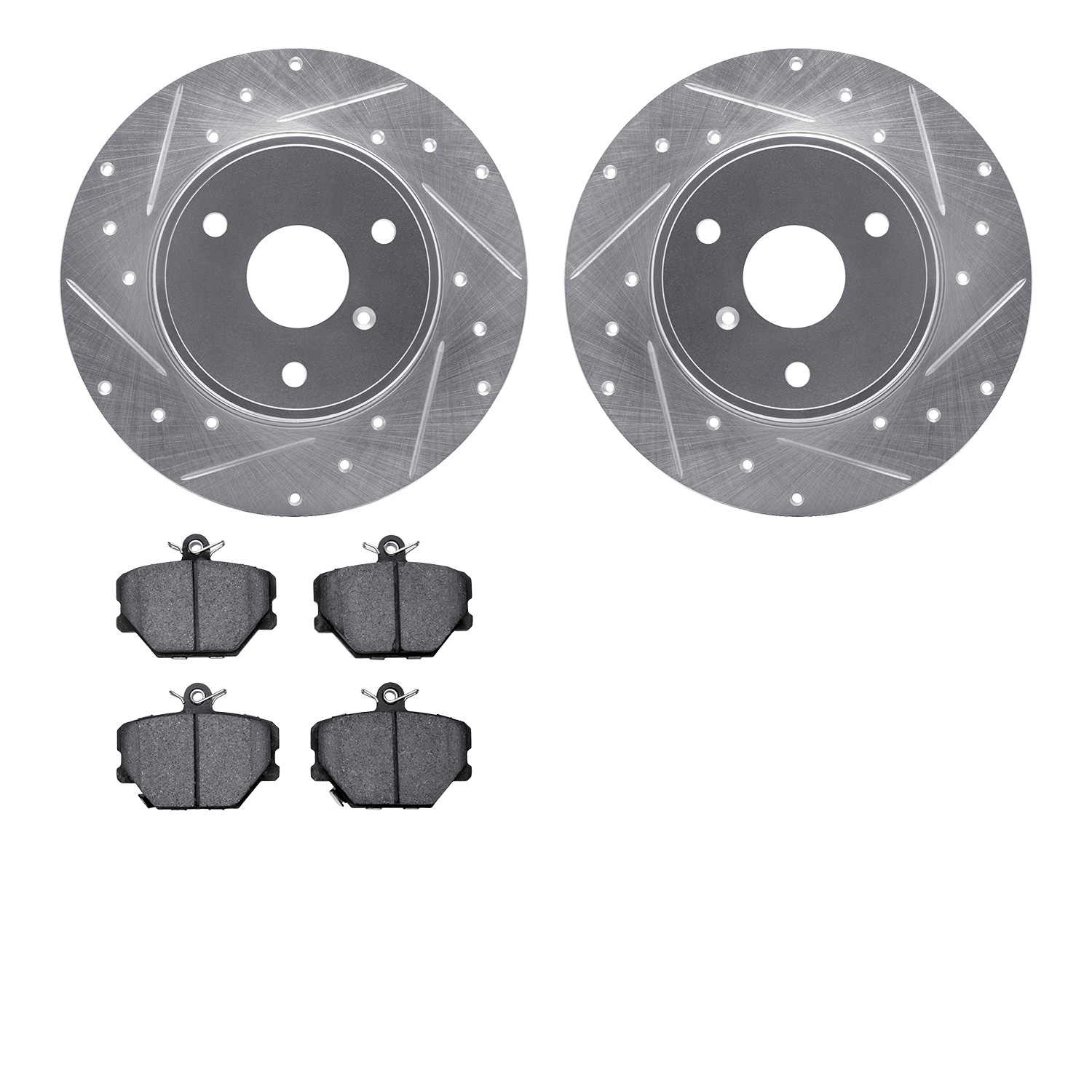 Dynamic Friction Company Front Brake Rotors-Drilled and Slotted-Silver ...