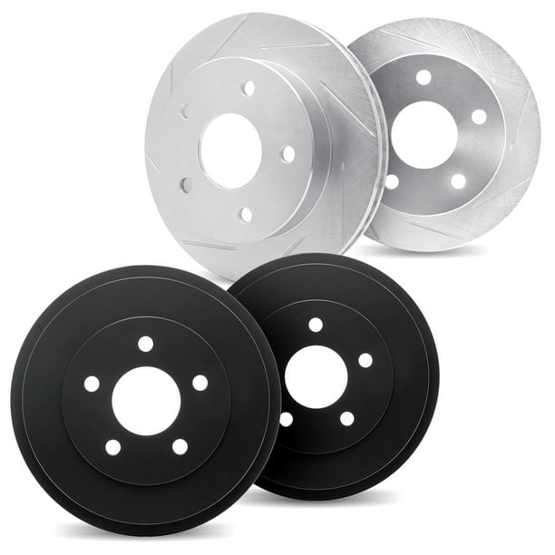 Dynamic Friction Company Front Brake Rotors Slotted Silver includes ...