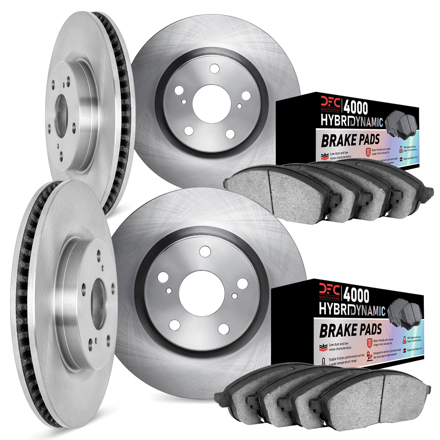 Dynamic Friction Company Front and Rear Brake Rotors Kit | 4000 ...