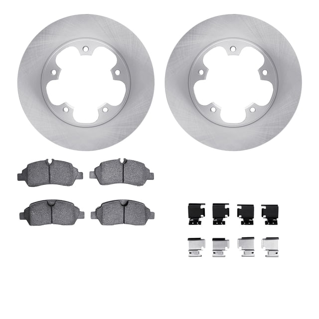 Dynamic Friction Company Rear Brake Rotors with Heavy Duty Brake Pads ...