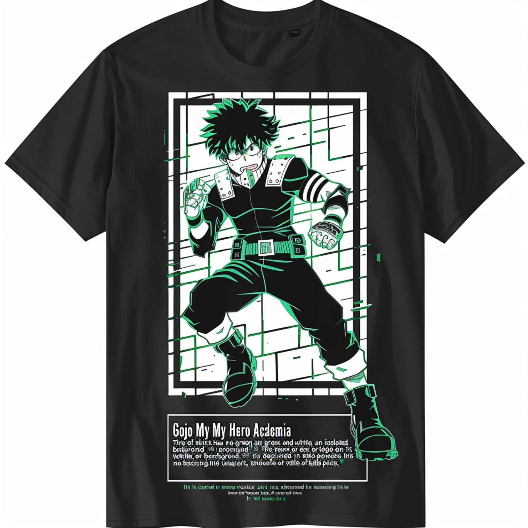 Dynamic Gojo Satoru Vector Art TShirt Unleash Your Power in Style Green ...