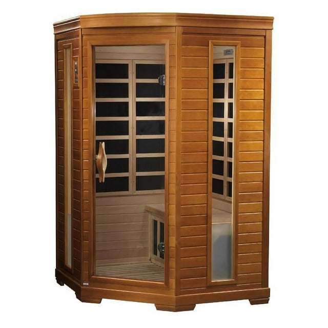 Dynamic Heming 2-person Corner Low EMF (Under 8MG) FAR Infrared Sauna (Canadian Hemlock ...