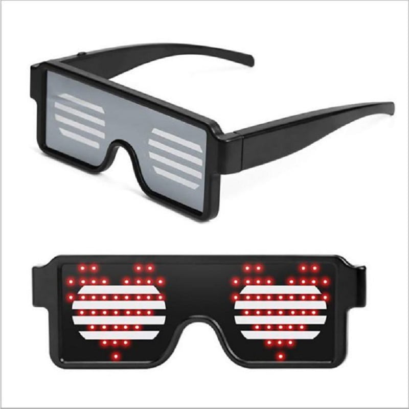 Dynamic LED Glowing Glasses Party Favor, USB Rechargeable LED Light Up ...