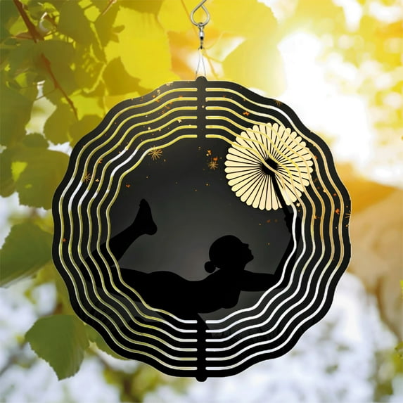 Dynamic Metal Hanging Wind Spinners with Wave Patterns & Illuminated ...