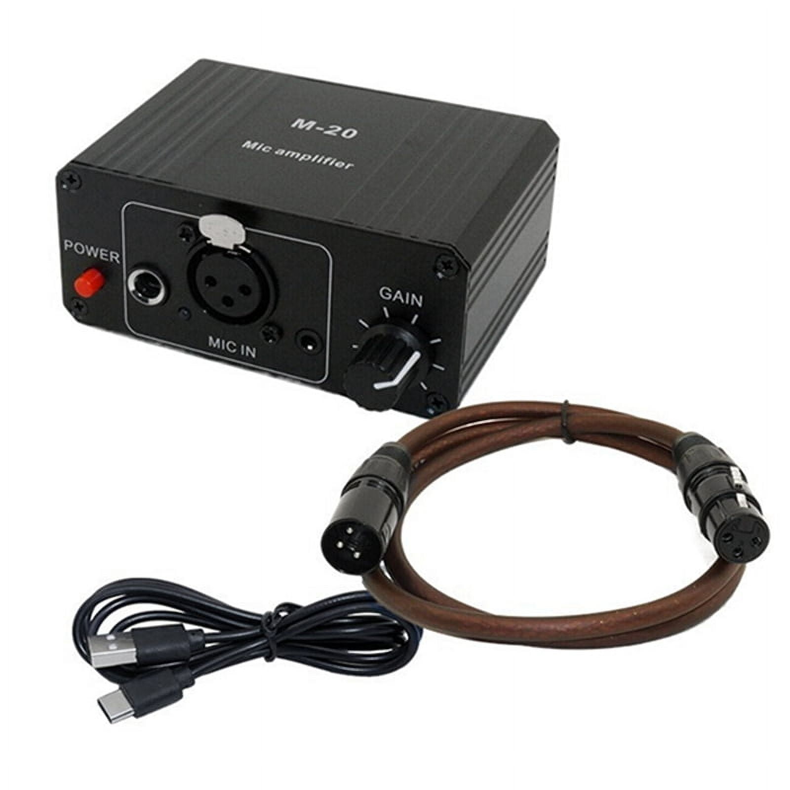 Dynamic Microphone Condenser Mic Amplifier M-20 Audio 48V Phantom Power ...