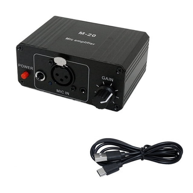 Dynamic Microphone Condenser Mic Amplifier M-20 Audio 48V Phantom Power ...