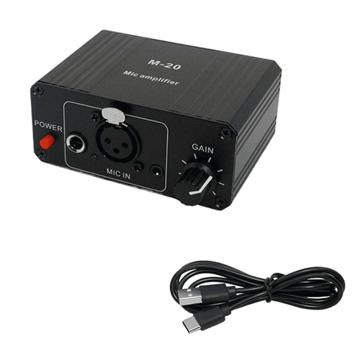 Dynamic Microphone Condenser Mic Amplifier M-20 Audio 48V Phantom Power ...