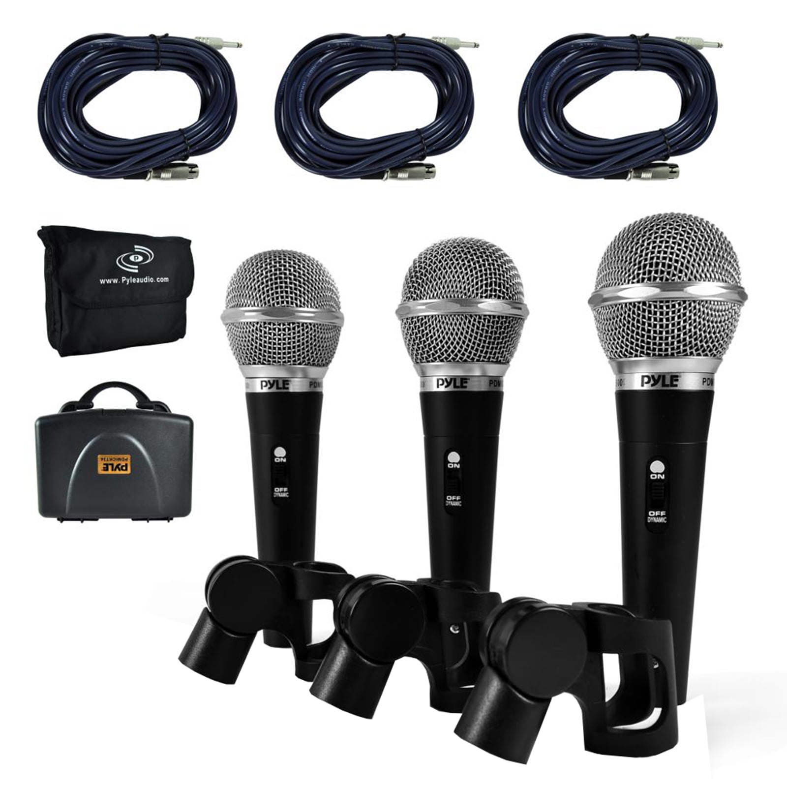 Dynamic Microphone Kit, (3) Professional Handheld Mics (Includes XLR ...