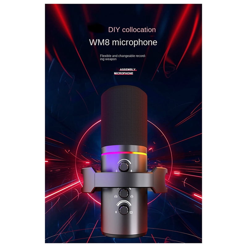 Dynamic Microphone XLR Connect 48V Sound Card Recording Douring and ...