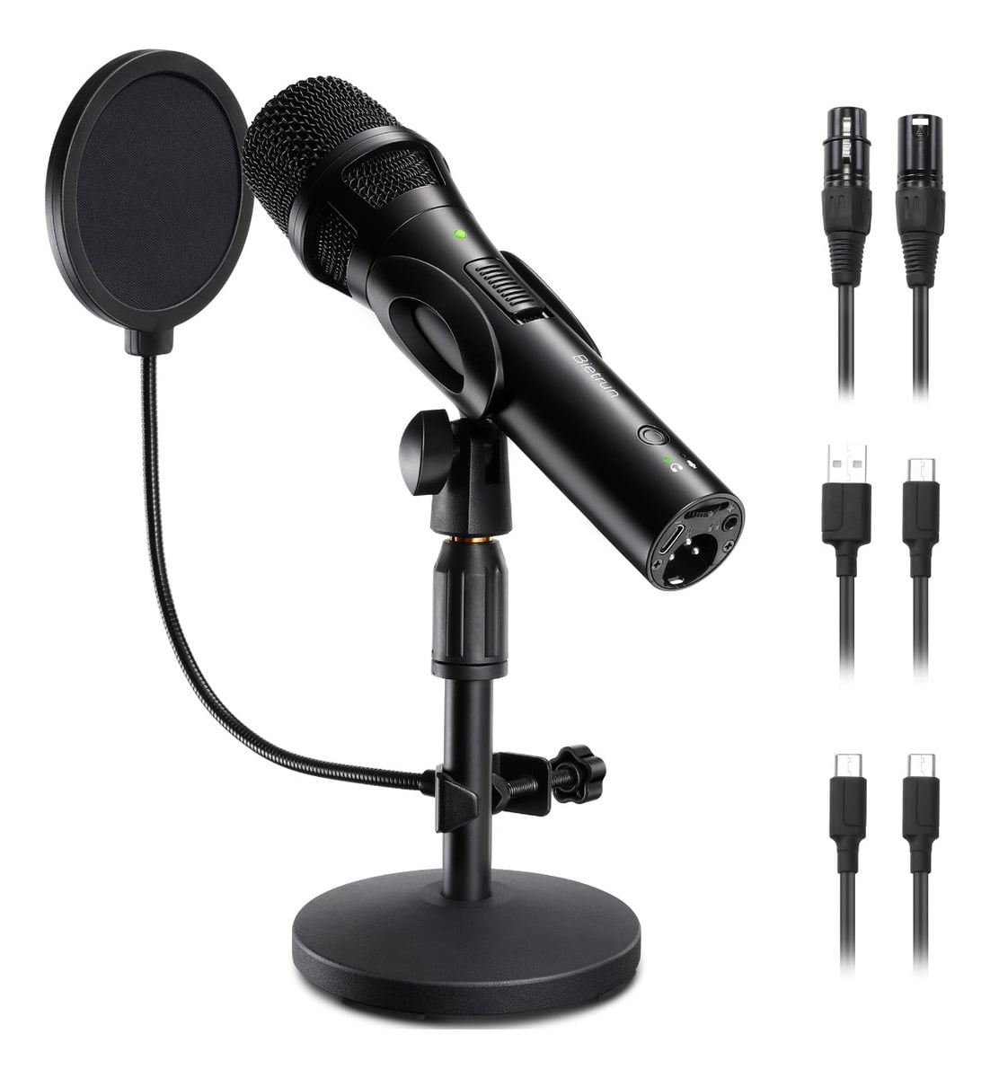 Dynamic Microphone XLR/USB-C for Recording/Singing, Hypercardioid?Noise ...