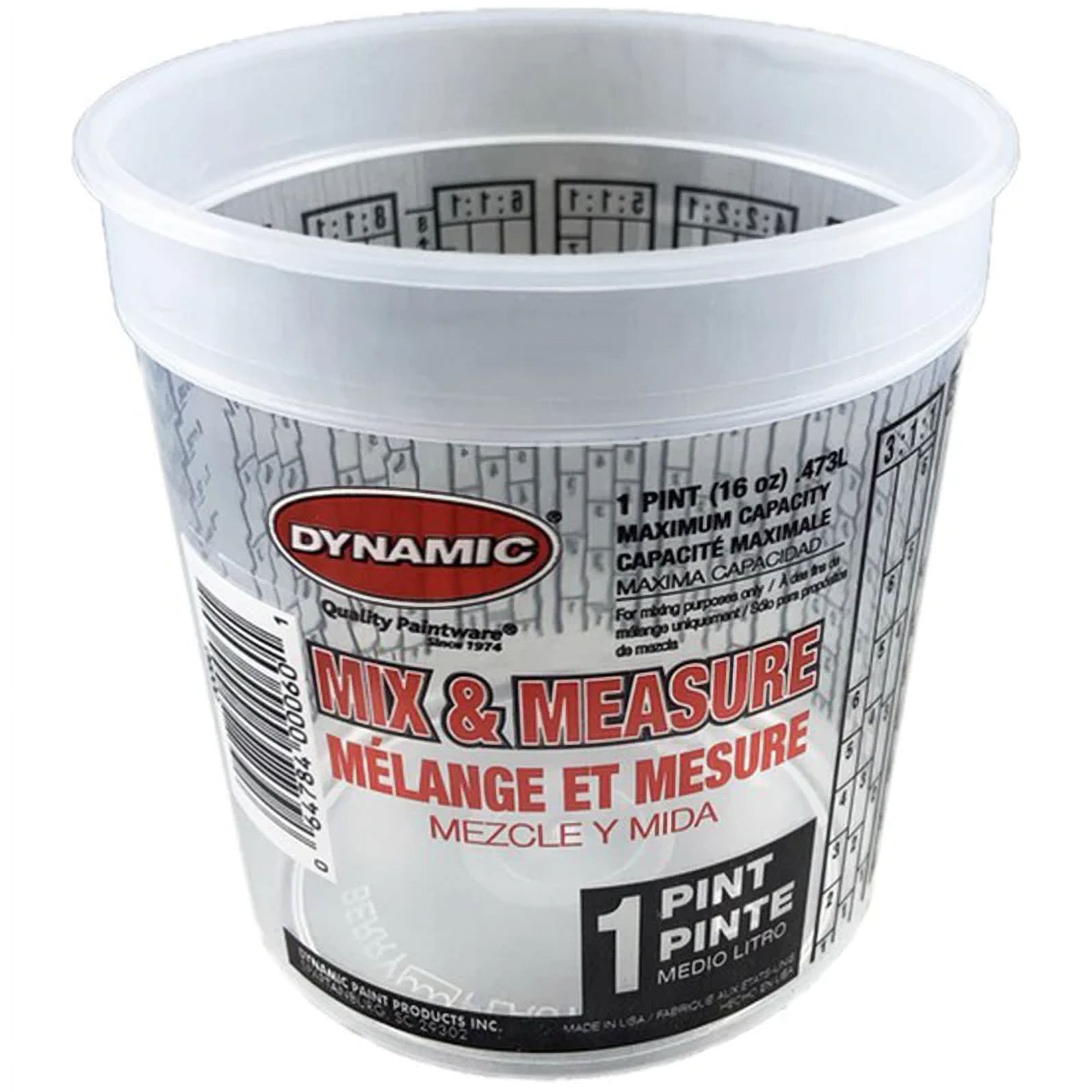 Dynamic Mix & Measure Disposable Paint Pail Plus Ratios (1, 1 Pint ...