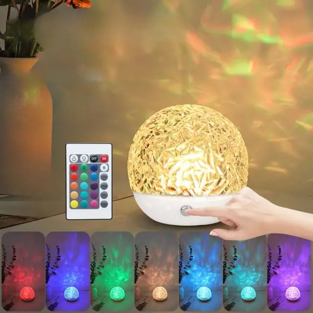 Dynamic Projection Lamp Water Ripple Light Crystal Led Bedroom Rgb ...