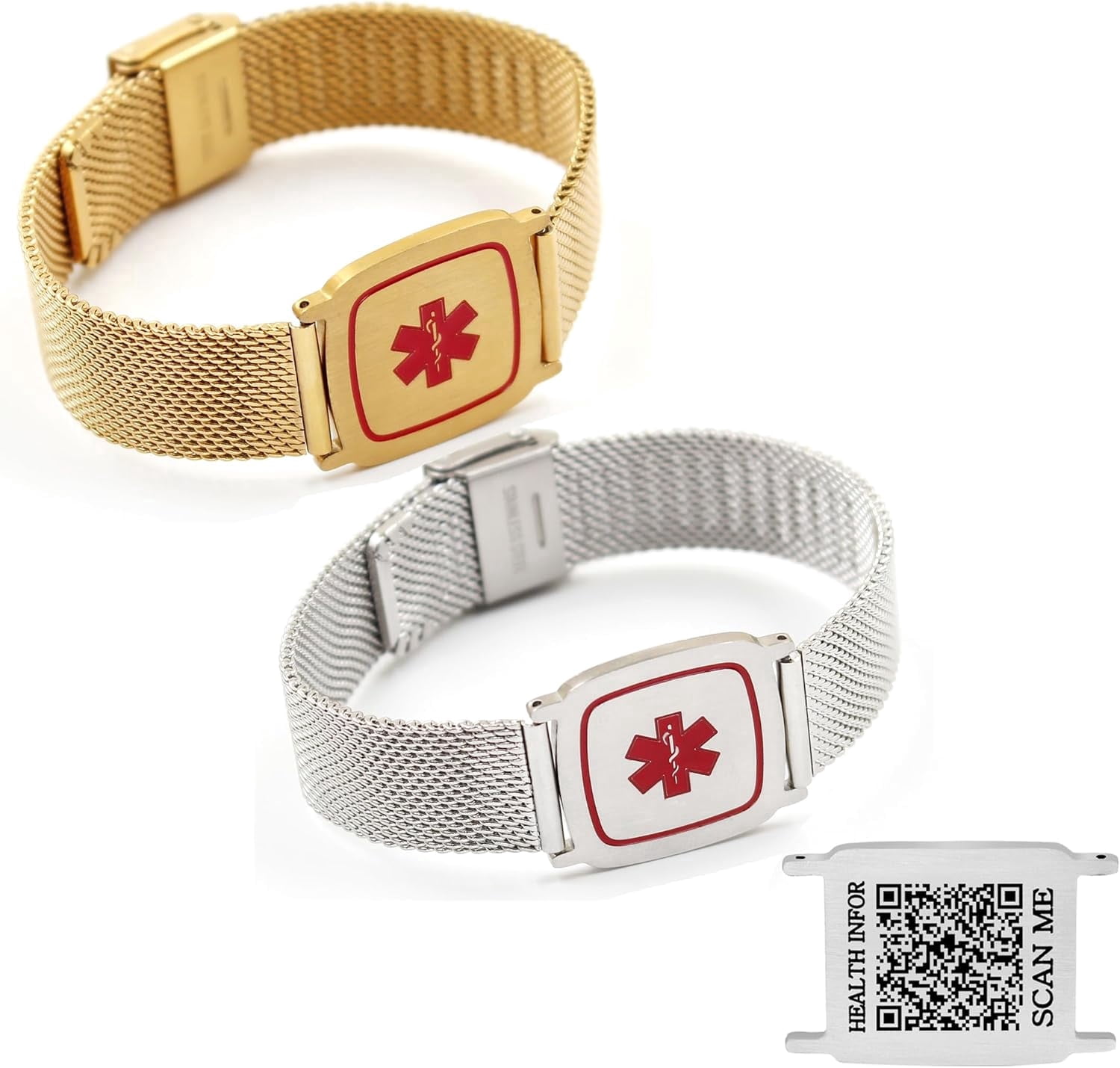 Dynamic QR Code Medical Alert Bracelet for Men Women Scan to Update ...