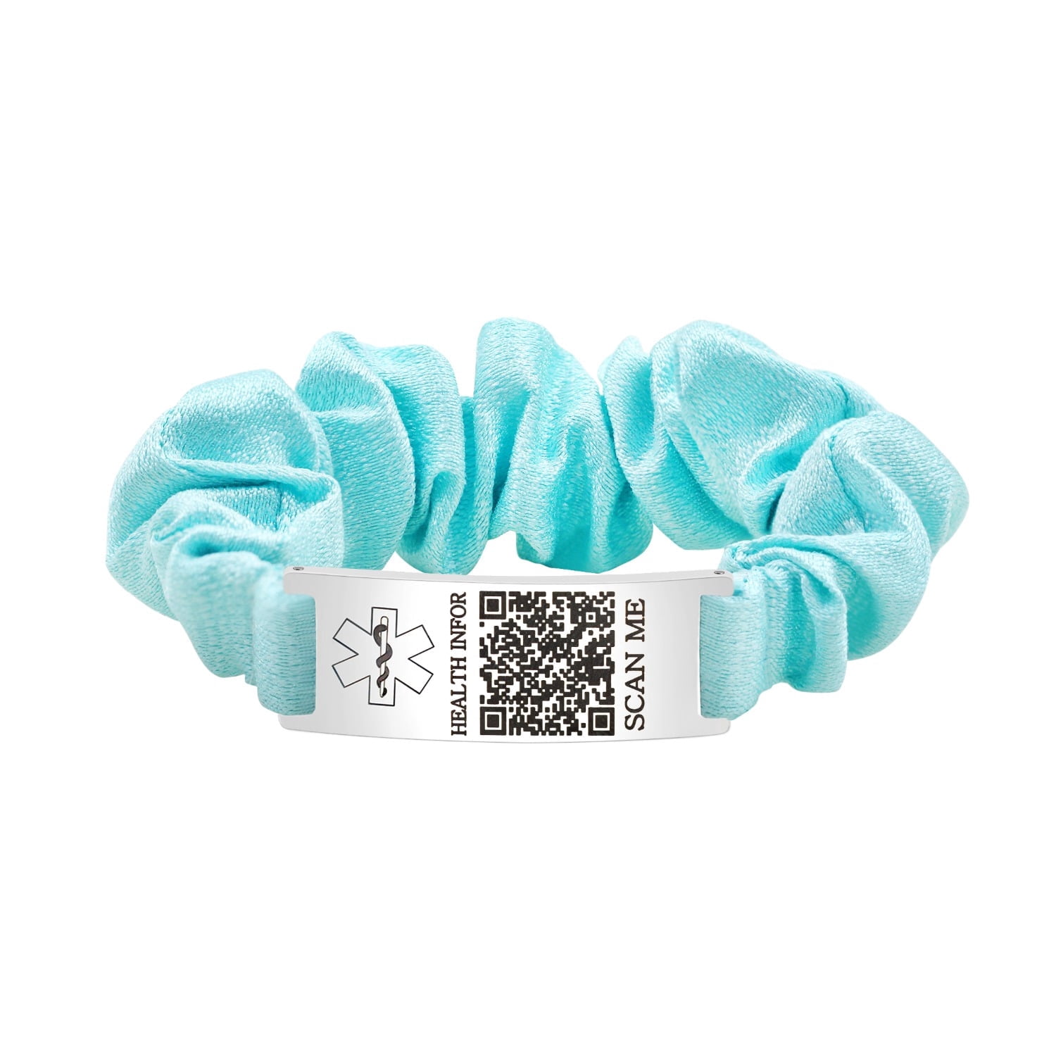 Dynamic QR Code Medical Alert Scrunchie Bracelet for Women, Editable ...