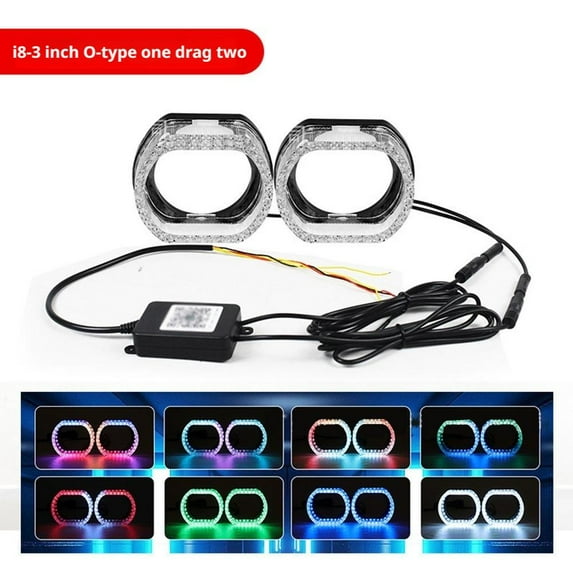 Dynamic RGB Angel Eyes – Bluetooth APP Control LED Halo Sequential ...