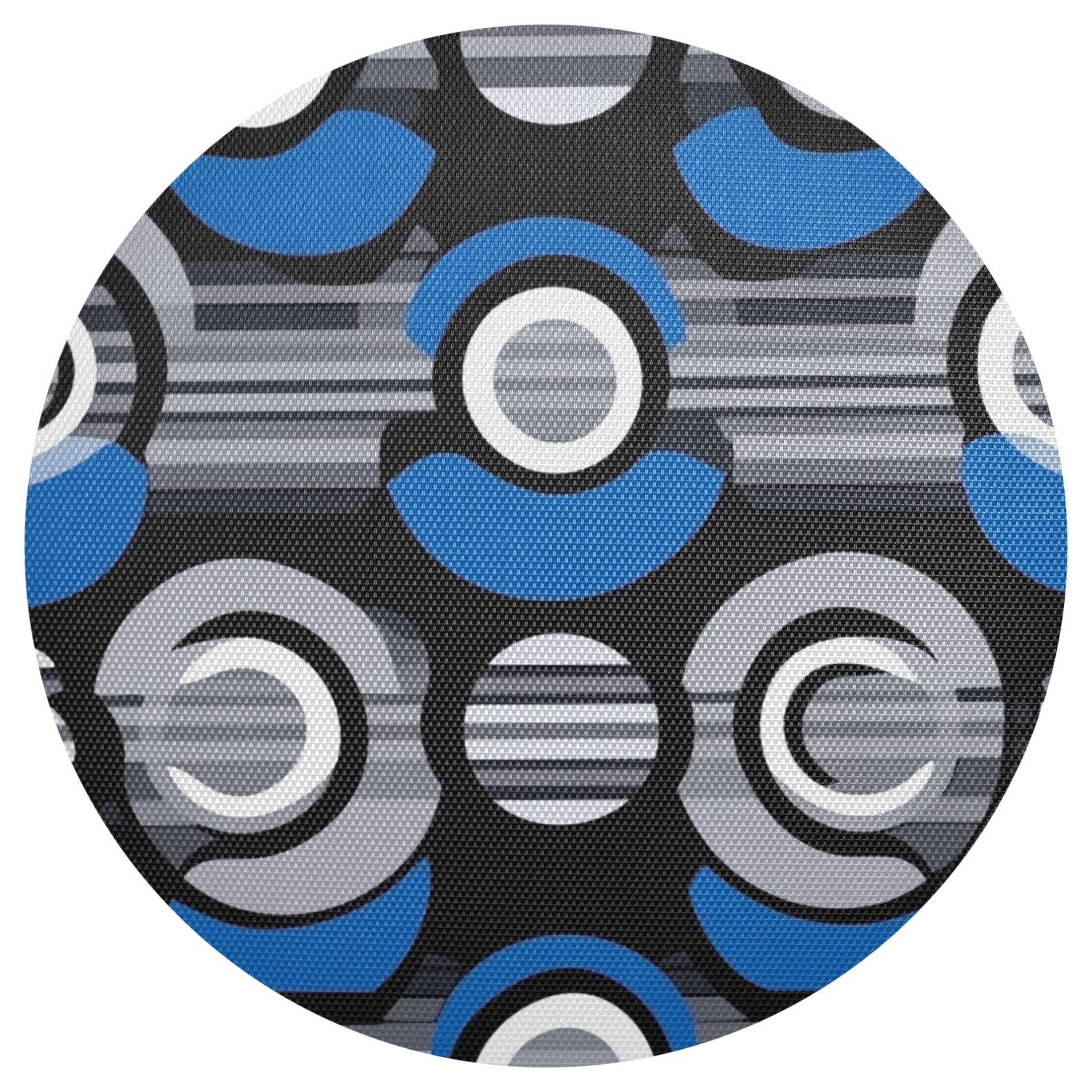 Dynamic Retro Circles 15.4in Diameter PVC Plate Mat, Heat-Resistant and ...