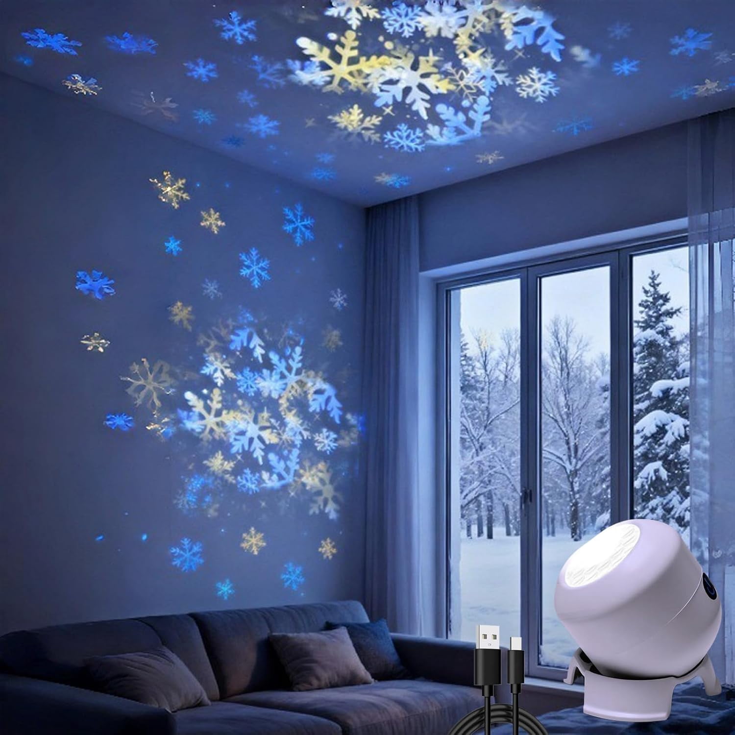 Dynamic Rotating LED Light Projector | Calming Atmosphere Lamp for ...