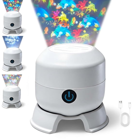 Dynamic Rotating LED Rechargeable Projector Light, USB Dynamic Ocean ...