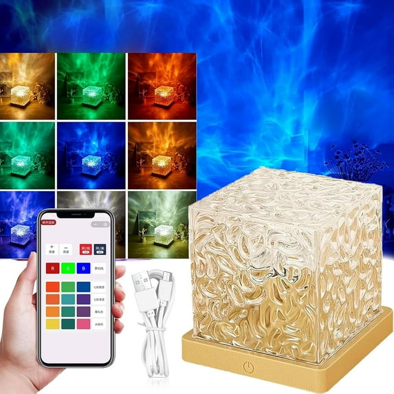 Dynamic Rotating Water Ripple Projector Night Light - Aurora Dreamscape ...
