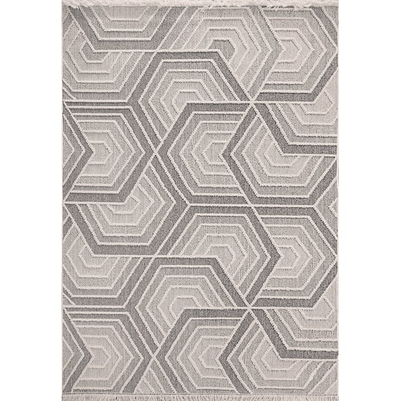 Dynamic Rugs Seville Ivory/Grey 7.10X10 Geometric Area Rug - Walmart.com