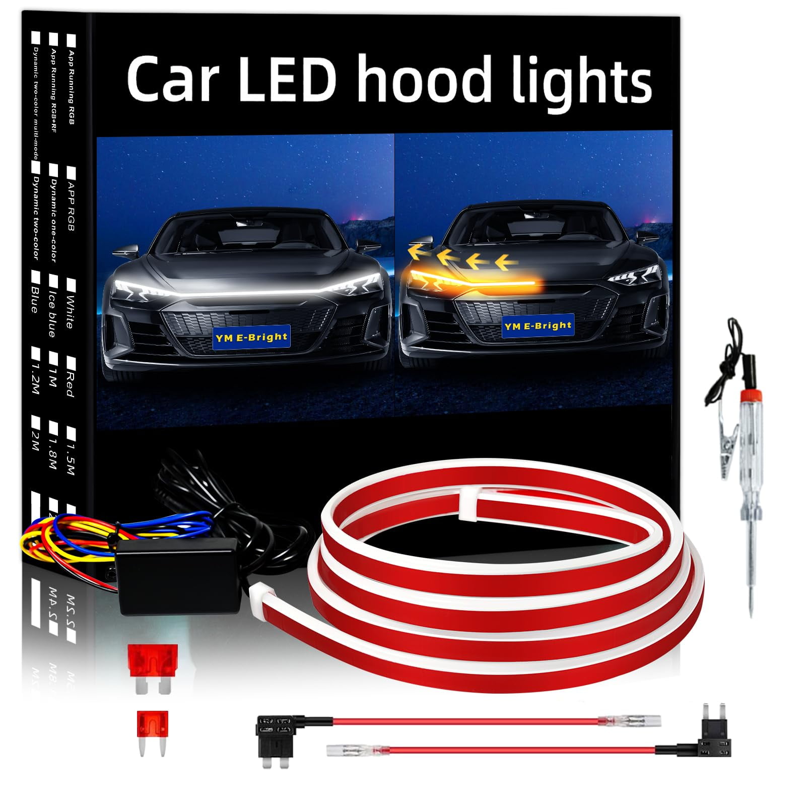 Dynamic Scan Start Up RRF12 Hood Light Strip Flowing Turn Signal Lights ...