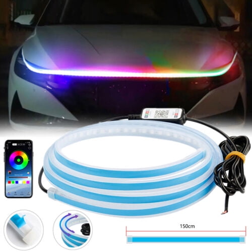 Dynamic Scan Start Up Hoodbeam Kit Flexible Car Hood LED Strip Lights ...