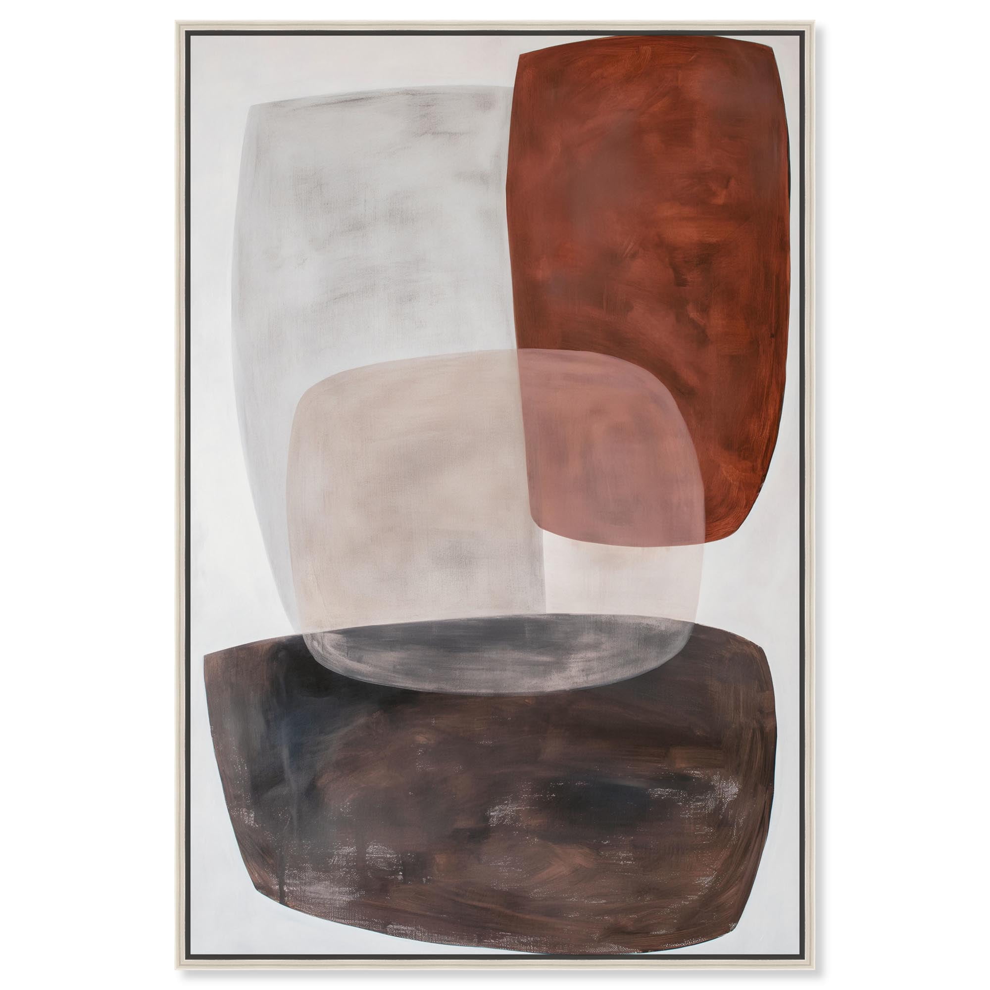 Dynamic Triangles Canvas Earthy Abstract Art by Art Remedy, Silver ...